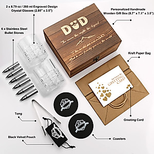 Whiskey Gifts for Men Dad, Best Birthday Gift Ideas for Men from Daughter Son, Stainless Steel Whiskey Stones & Glasses Set, Bourbon Gifts for Men Him Dad Christmas Retirement