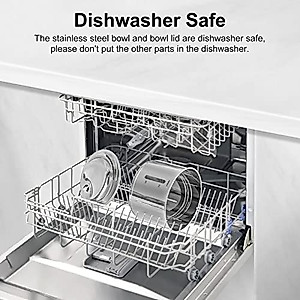 NPET WF210 Cat Water Fountain Stainless Steel, 50oz/1.5L Dishwasher Safe Pet Water Fountain with Visible Window, Ultra Quiet Automatic Cat Water Dispenser with Light for Cats Inside(Without Adapter)