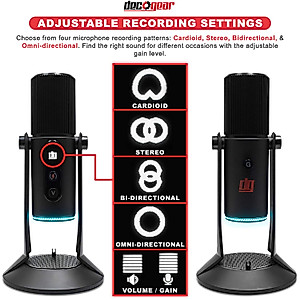 Deco Gear Gaming Desk Setup, Includes LED Keyboard, Chair, Mid-Tower Case, Streaming Mic, Mouse (Large, Red, Glass)