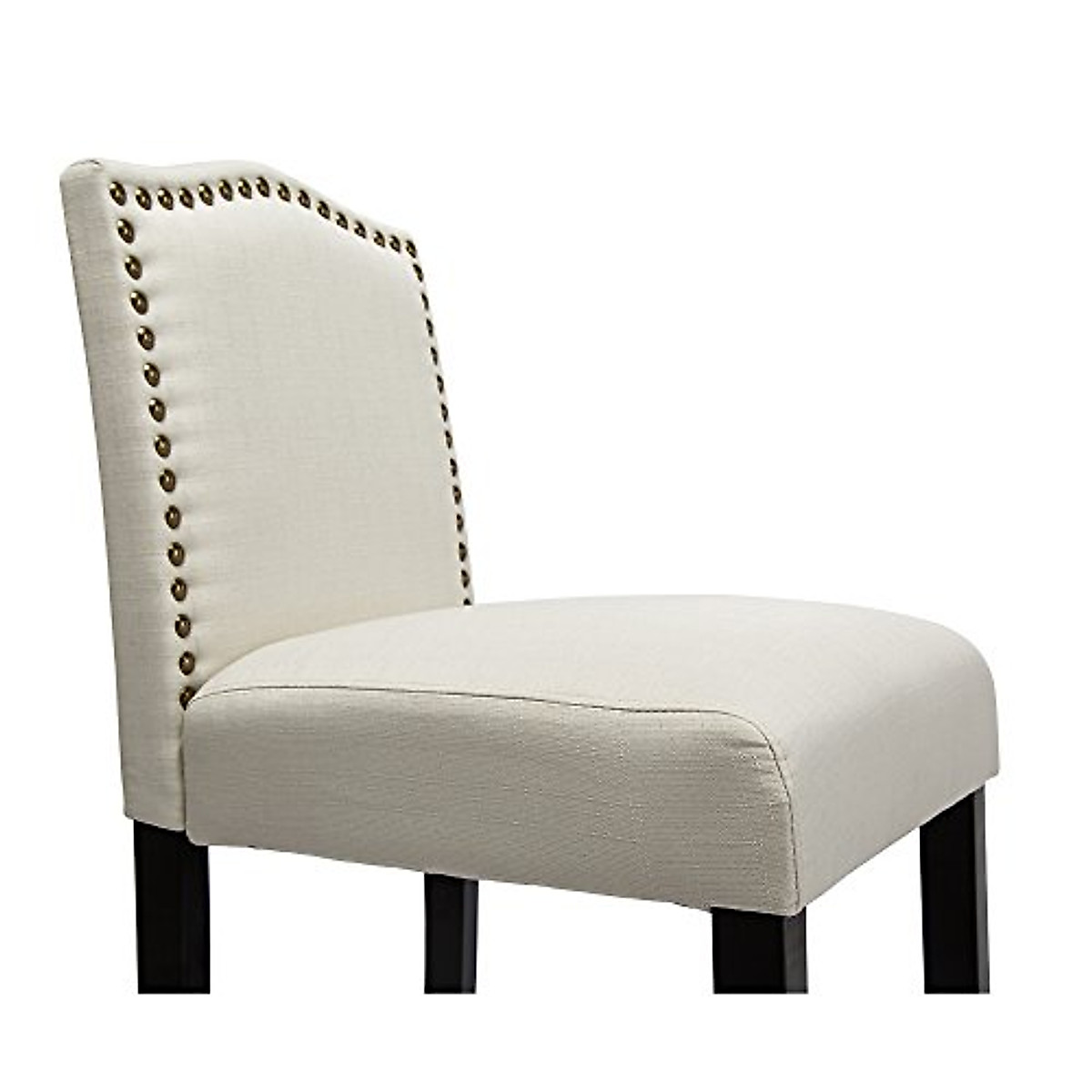 NOBPEINT Nail Head Studded Fabric Backed Bar Stools 29 inch Set of 2, Beige