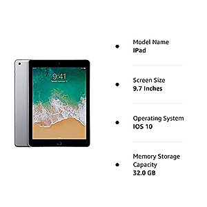 Apple 2017 iPad (9.7-inch, Wi-Fi, 32GB) - Space Gray (Renewed Premium)