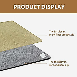 SAN MOTA Japanese Traditional Tatami Mattress, Folds in Four 79"x55"x0.6", Igusa Tatami Japanese Futon Mattress Rush Grass Tatami Mat, Non-Slip Comfortable Tatami Bed(100% Rush Grass)