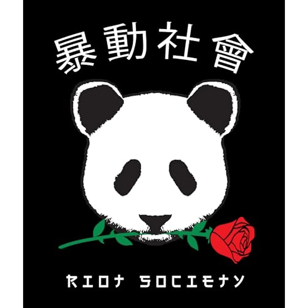 Riot Society Panda Rose Mens Graphic Pullover Hoodie Sweatshirt, Perfect Sweater for the Champion to Wear Into the AM - Black, Small