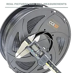 CCE3D PETG 3D Printer Filament 1.75mm +/- 0.05 mm, 1kg Spool (2.2lbs), PETG Filament (Glossy Black)