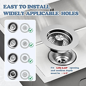 Tacarlha Premium Stainless Steel Sink Strainer - Versatile, Durable, and Eco-Friendly - Spring Core Design for Easy Water Control and Quick Drainage - Set of 1 or 2 for Kitchen Upgrade 2pcs