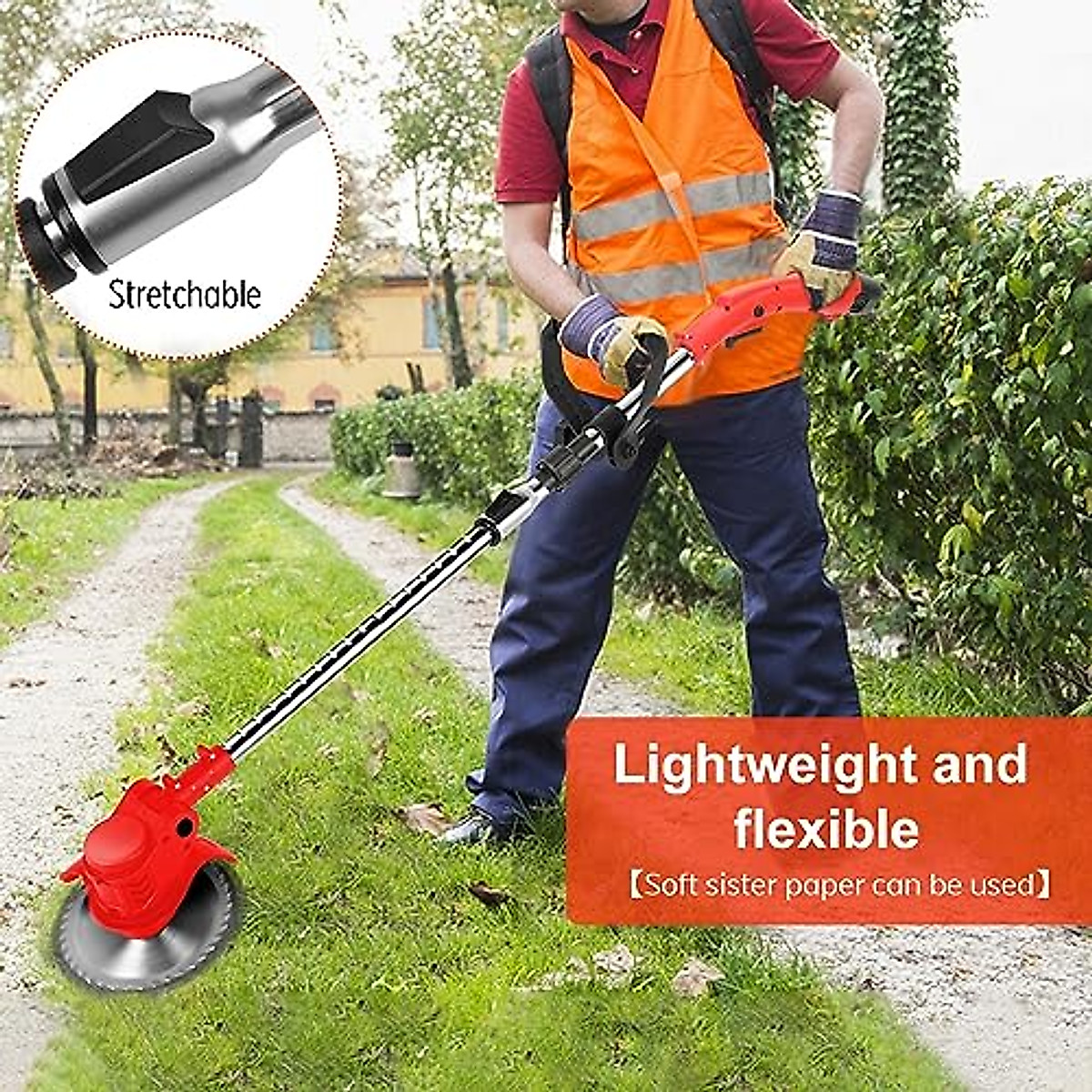 Hopeup [US Warehouse] Cordless Weed Wacker, 12V 2000mAh String Trimmer with Blade, Electric Weed Eater Battery Powered, Cordless Brush Cutter Grass Trimmer for Lawn Edger Trimming Lawn Care US Plug