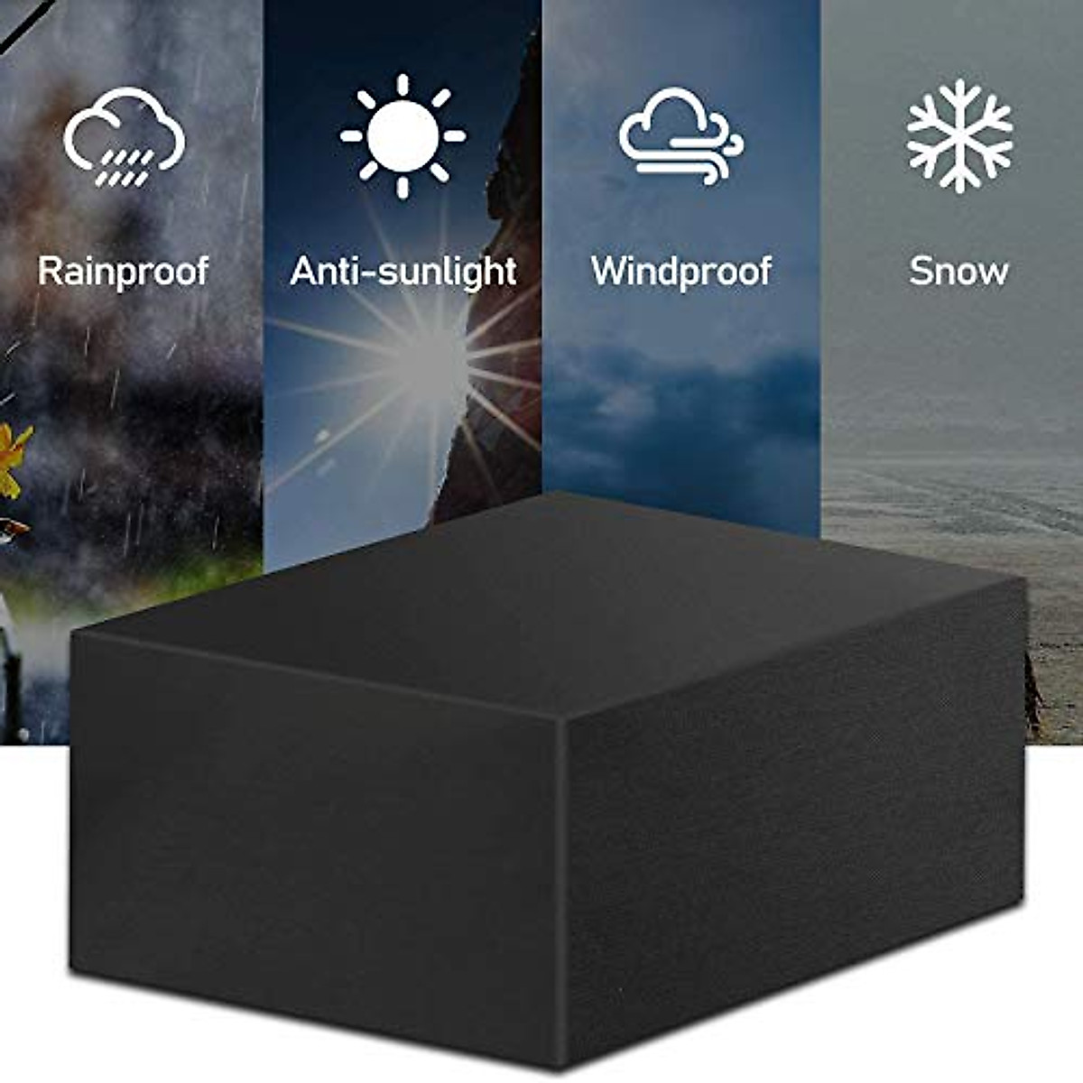 QIAOH Garden Furniture Covers 140x104x36in, Patio Covers for Outdoor Furniture, Garden Table Cover Furniture Sets Waterproof Heavy Duty 420D Oxford Fabric, Outdoor Table Cover