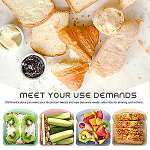 GothaBach 4 PCS Toast Shape Sandwich Box, 14Oz Sliced Toast box， Toast Fresh-keeping Container, Sandwich Containers for lunch boxes-Allow Microwave Heating and Frozen Preservation