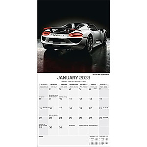 Porsche Calendar- Calendars 2022 - 2023 Wall Calendars - Car Calendar - Automobile Calendar - Porsche 16 Month Wall Calendar by Avonside