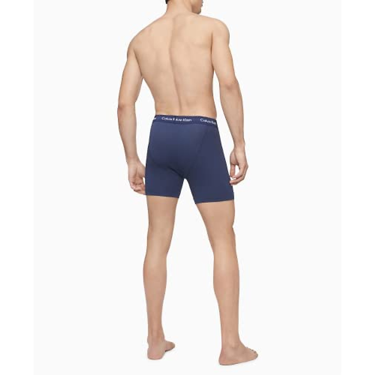 Calvin Klein Men's Cotton Stretch 3-Pack Boxer Brief, Black, Blue Shadow, Cobalt Water, M