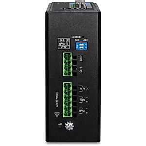 TRENDnet 6-Port Industrial Gigabit L2+ Managed PoE++ DIN Rail Switch, 4 x Gigabit PoE++ Ports, DIN-Rail Mount, 2 x SFP Slots, IP30, VLAN, QoS, LACP, Bandwidth Management, ERPS, Black, TI-BG62i
