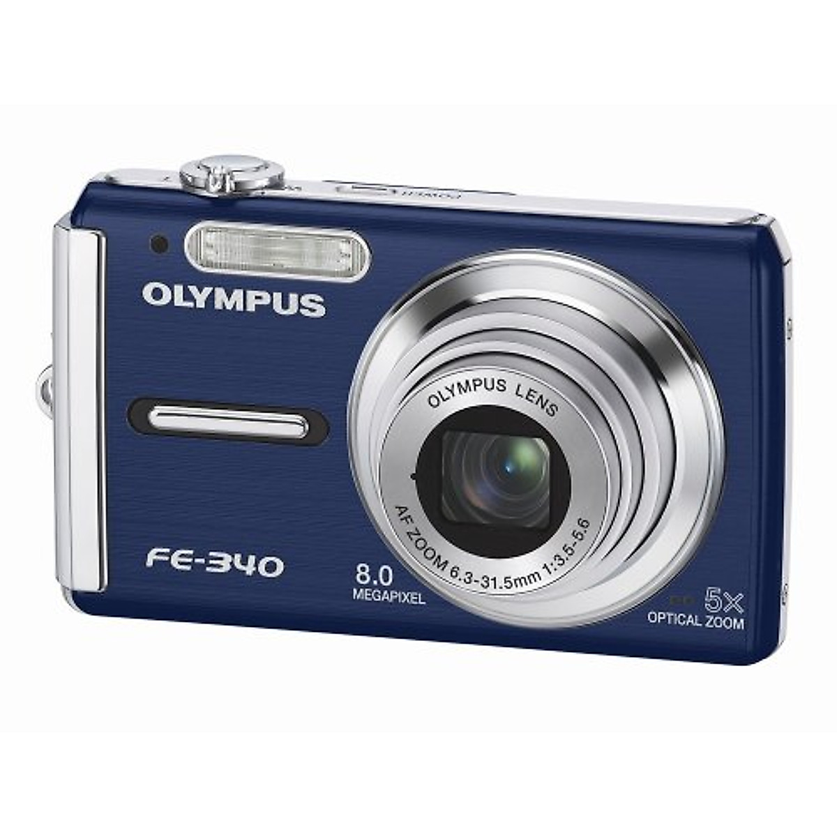 Olympus FE-340 8MP Digital Camera with 5x Optical Zoom (Blue)