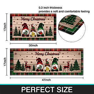 Christmas Kitchen Rugs Christmas Rug Christmas Kitchen Decor Christmas Gnomes Buffalo Border Christmas Kitchen Mat Christmas Mat Kitchen Runner Rugs Comfort Home Decor Non-Slip Floor Mat Doormat