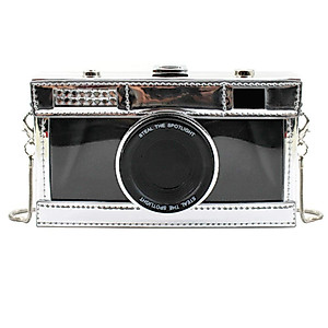 Rebecca US Rebecca Women Retro Radio Shape Crossbody Bag PU Leather Vintage Top Handle Handbag Purse (X-White)