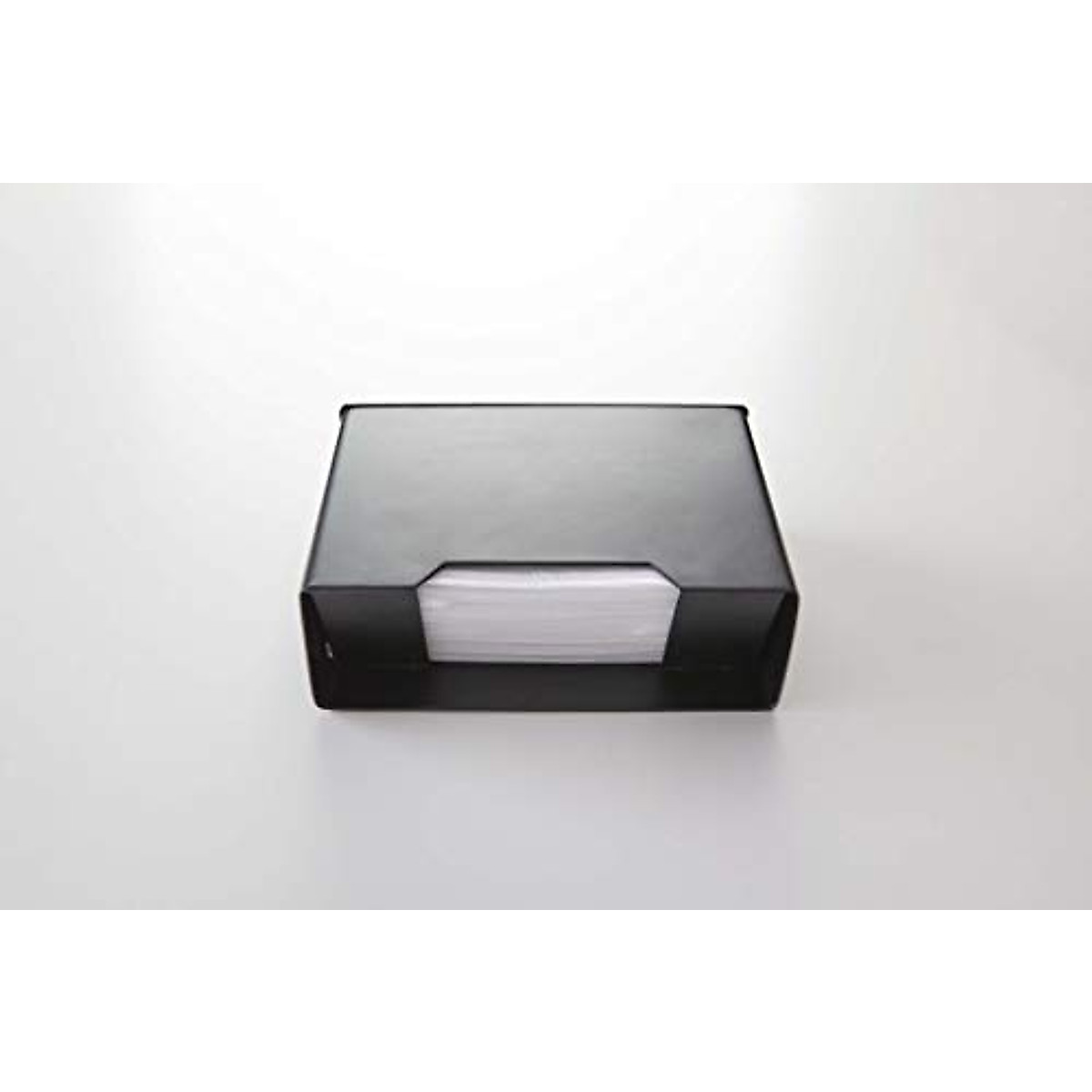 YAMAZAKI Home Dispenser with Lid | Hygiene Station | Magnetic, Free-Standing | Steel | Face Mask Storage, One Size, Black