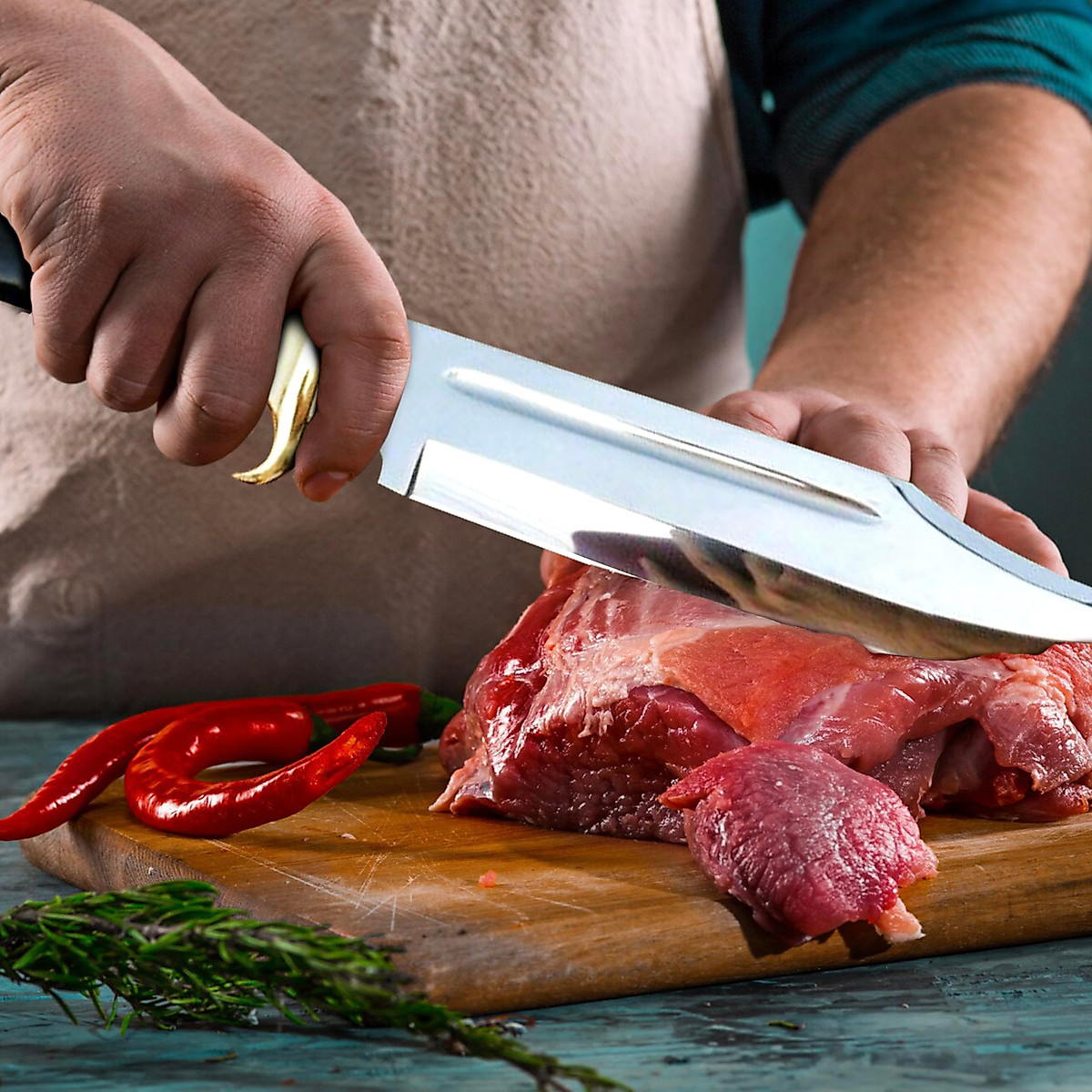 Rising Crafts 14" Crocodile Dundee Bowie Knife - Fixed Blade Survival & Hunting Knife With Sheath - Tactical for Camping, Outdoor, Bushcraft - Gift for Men