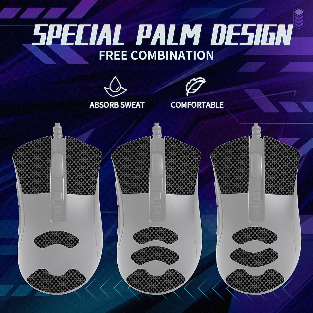 TALONGAMES Mouse Anti Slip Grip Tape Compatible with Razer DeathAdder V2 / DeathAdder V2 Pro Gaming Mouse, Palm Sweat Absorption, Thin 0.5mm, Cut to Fit, Easy to Apply, Mouse Skin