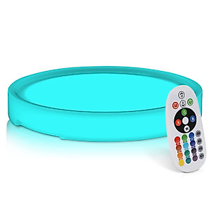 MoNiBloom 16" LED Lighted Serving Tray for Drinks Glowing Liquor Bottle Display Tray with Remote, Waterproof 16 Color Changing Cocktail Party Service Tray, Home Bar Nightclub Dimmable Decoration
