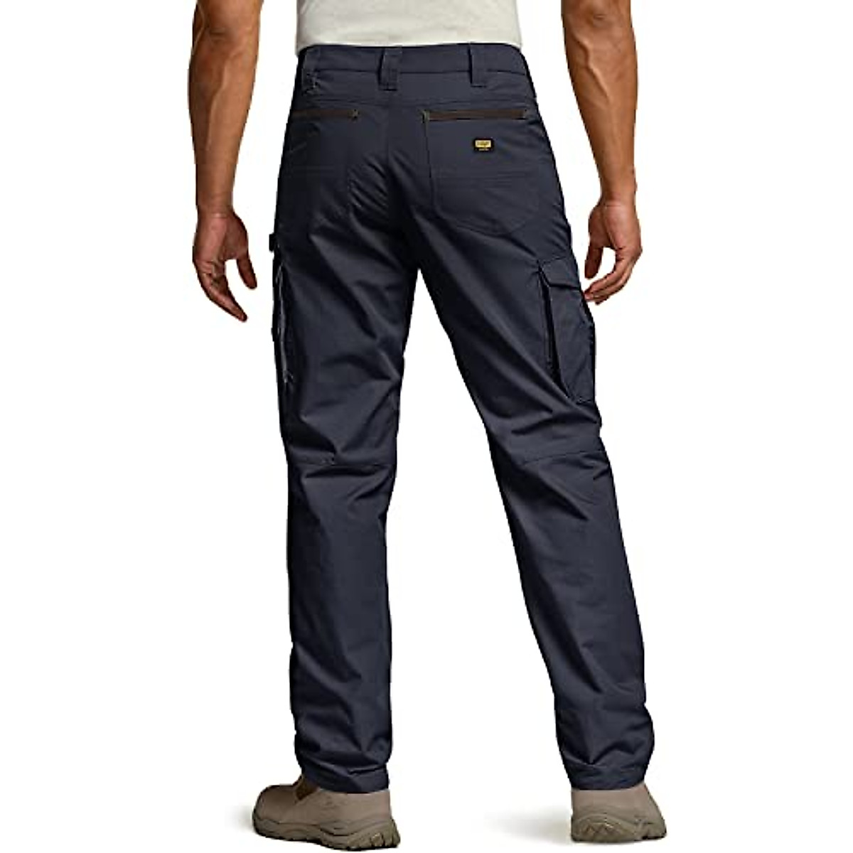 CQR Men's Ripstop Work Pants, Water Resistant Tactical Pants, Outdoor Utility Operator EDC Straight/Cargo Pants, Work Cargo Police Navy, 34W x 32L