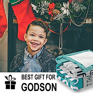 Nuritus Godson Gifts from Godmother, to My Godson Gifts, Valentines Day Godson Gifts, Birthday Gift for Godson, Best Gifts for Godson Ever, Unique Godson Birthday Ideas Blanket 50"x60"