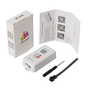 BTF-LIGHTING WS2812B WS2811 WS2813 SP107E Music Bluetooth Full Color Controller iOS/Andriod App Control Support Almost All The LED IC Chip Suit for LED Strip,Matrix Panel,Module Buli-in Mic/AUX Input