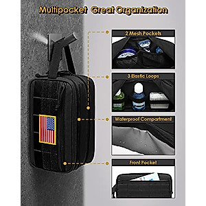 TACTICISM Toiletry Bag for Men - Dry Wet Separate Travel Toiletry Bag, Tactical Molle Dopp Kit for Men with Large Capacity, Water-Resistant Shaving Bag for Adult Women for Travel, Black