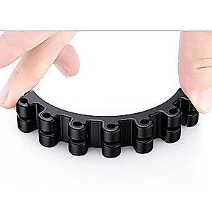 SOULWIT Upgraded Cable Holder, Cable Management Cord Organizer Clips Silicone Self Adhesive for Desktop USB Charging Cable Power Cord Bedside Wire PC Office Home (3/5/7 Slot,Black)