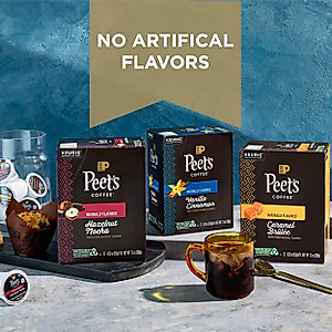 Peet’s Coffee, Vanilla Cinnamon - Flavored Coffee, 10 K-Cup Pods for Keurig Brewers (1 box of 10 pods), Light Roast