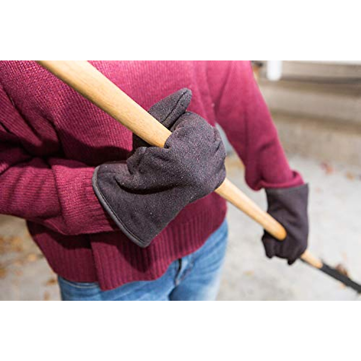 G & F 4414L-DZ Brown Jersey Winter Work Gloves with Red Fleece Lining, Large, 12-Pair