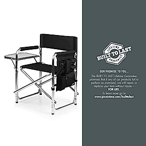 ONIVA - a Picnic Time brand - Sports Chair with Side Table, Beach Chair, Camp Chair for Adults, (Black)