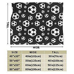 Ujalxwe Soccer Blanket,Soft Warm Lightweight Sofa Bed Throws Blanket All Season for Kids Adults Women Football Gift