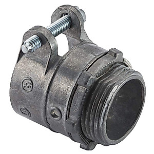 Halex – ½ Inch Flexible Metal Conduit (FMC) Squeeze Connector – 04205B – 25 Per Pack – Silver