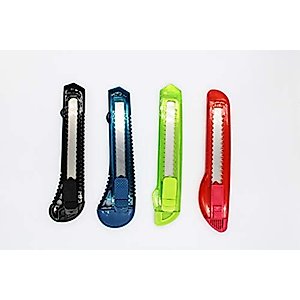 CavonyKitchen 6” Utility Knife Set – Box Cutter Retractable Razor Blades with Snap-Blade and Slide Safety Locks