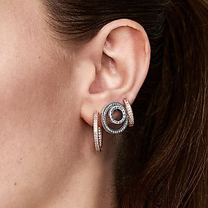 PANDORA Heart Hoop Earrings - Great Gift for Women - Stunning Women's Earrings - 14k Rose Gold & Cubic Zirconia - 1.7 mm