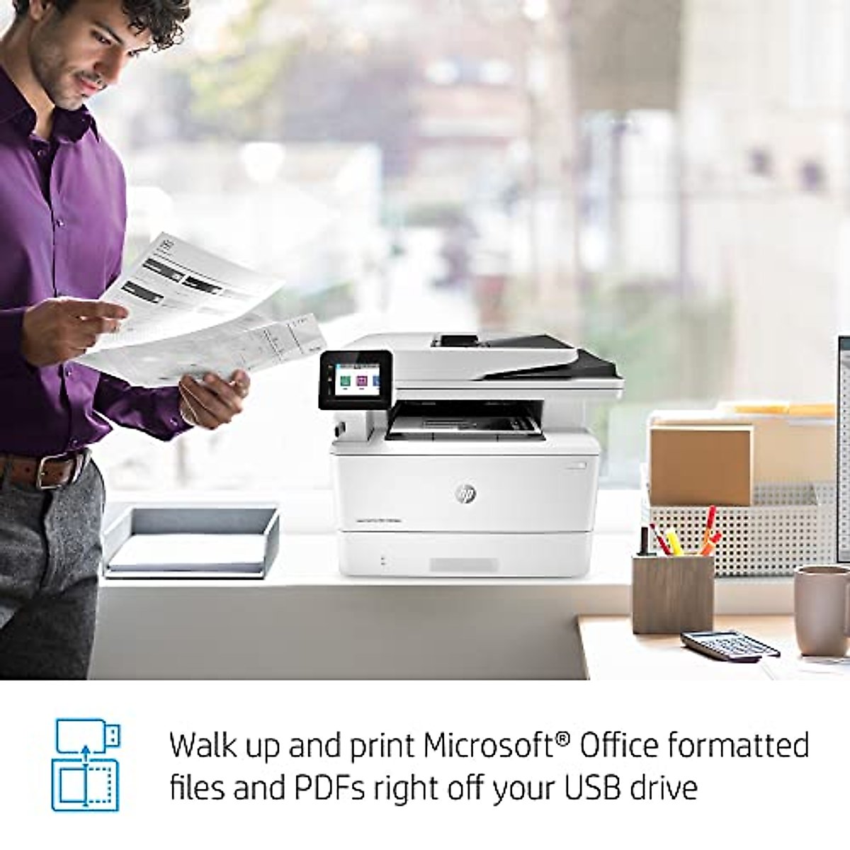 HP Laserjet Pro M428dw Wireless Multifunction Laser Printer with Simple Setup & Security Features (W1A28A)