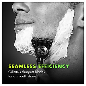 Gillette Labs with Exfoliating Bar Razor Refills for Men , 6 Razor Blade Refills and 7oz Rapid Foaming Shave Gel, Black