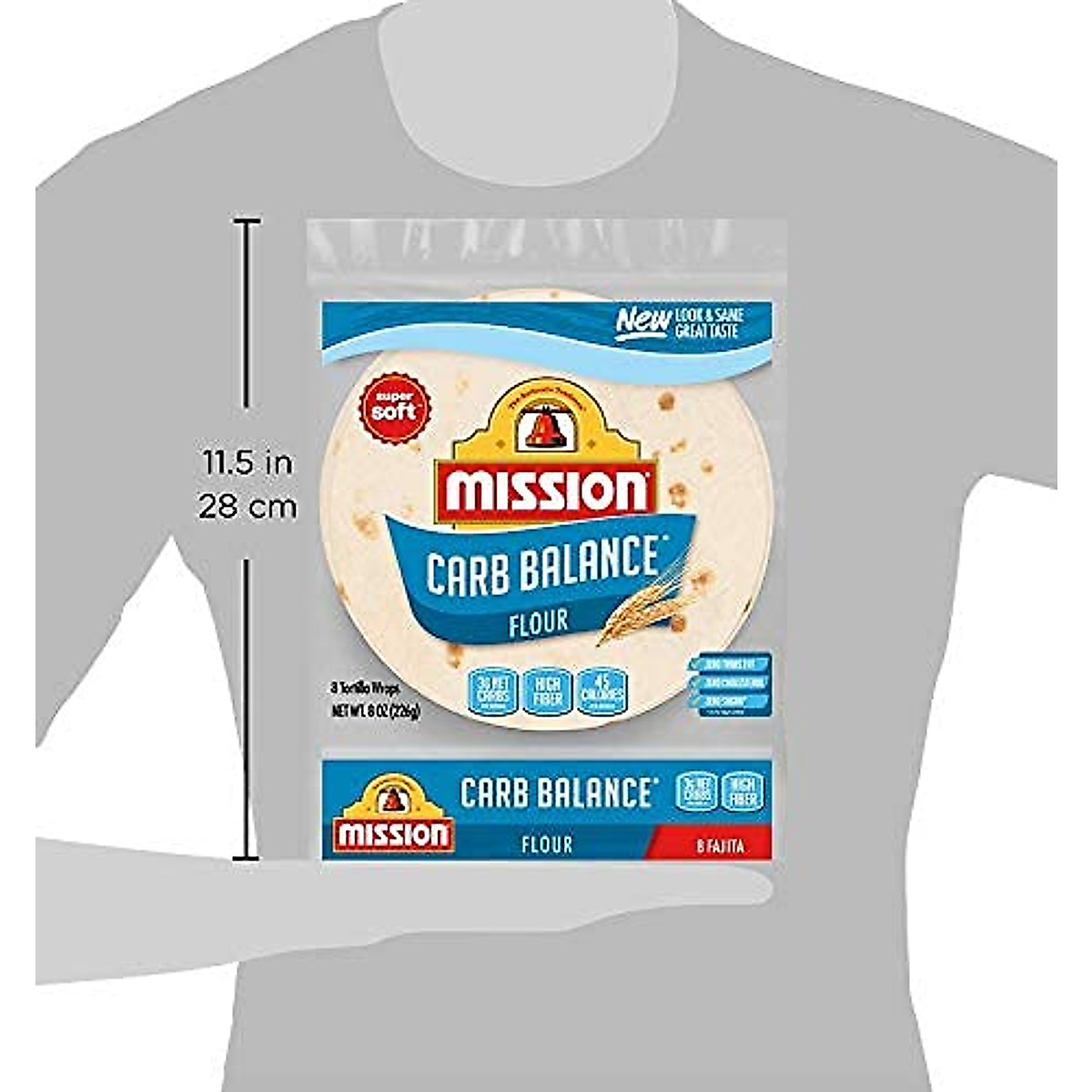 Mission Carb Balance Fajita Tortillas,Low Carb,Keto,8 Ounce (Pack of 2)