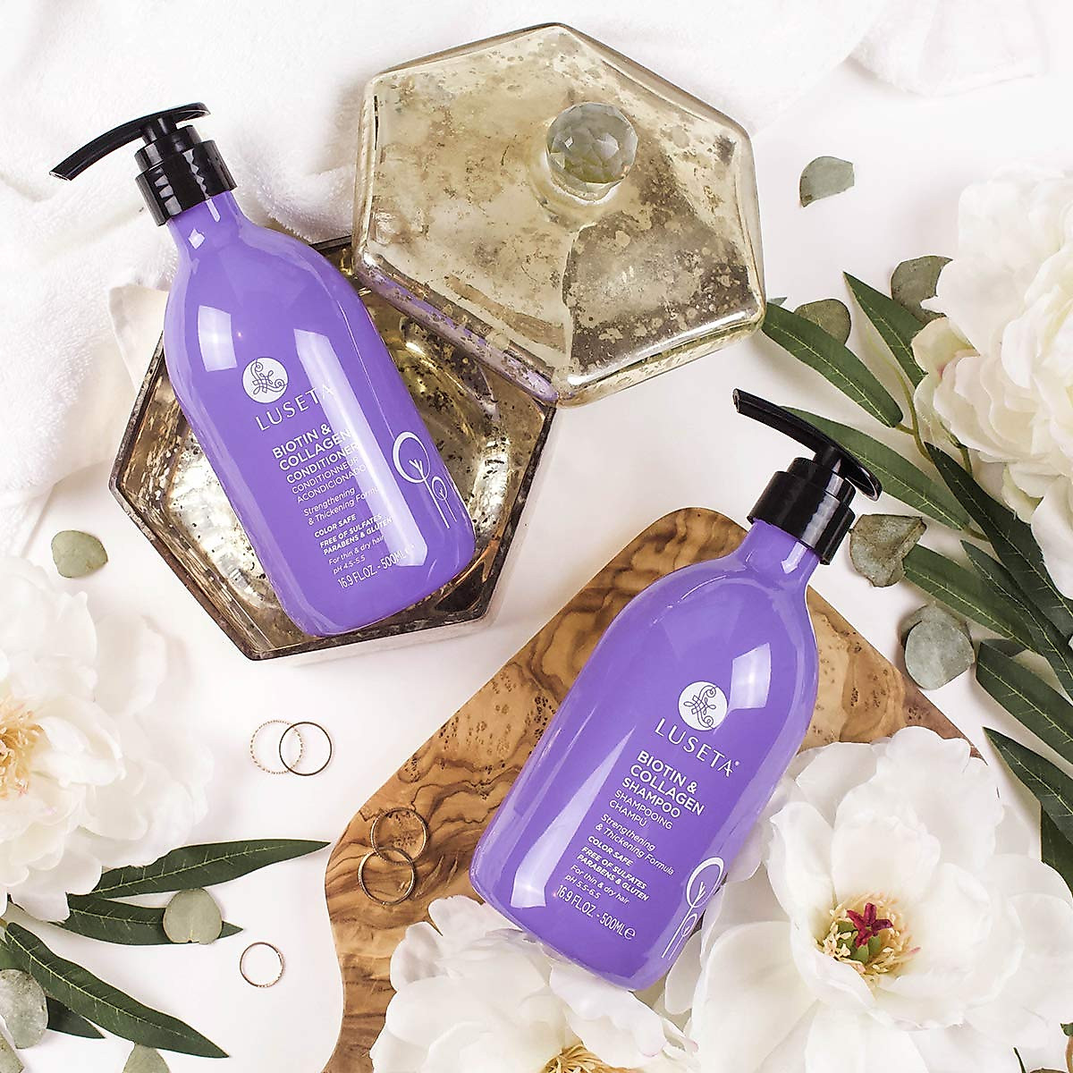 Biotin & Collagen Shampoo Conditioner Set,Thicking Shampoo for Hair Loss & Fast Hair Growth, Sulfate & Paraben Free, Keratin & Color Safe, 2×16.9oz