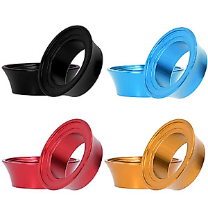 2pcs Bike Taper Washer CNC15mm Bike Front Fork Conical Spacers for Road Mountain Bike Multiple Colour(Black)