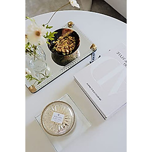 Maison Tray — by Alice Lane Home Collection — Gold, Glass, and Brass — Large and Elegant Decorative Platter — Coffee Tables, Home, Kitchen and Bathroom