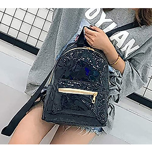 Pamayaneen Girls Hologram Rainbow Backpack Rucksack Glitter Laser Shoulder Bag Casual Daypack