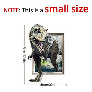 3D Dinosaur Wall Sticker Decal for Boys Room, Crack Hole Dinosaur Wall Art Decor for Boys Bedroom Baby Kids Nursery Room (Dinosaur-1)