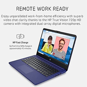 HP Latest Stream 14" HD Laptop, Intel Celeron Processor, 16GB Memory, 64GB eMMC Storage, Fast Charge, HDMI, Up to 11 Hours Long Battery Life, Office 365 1-Year, Win 11 S, Microfiber Bundle, Blue
