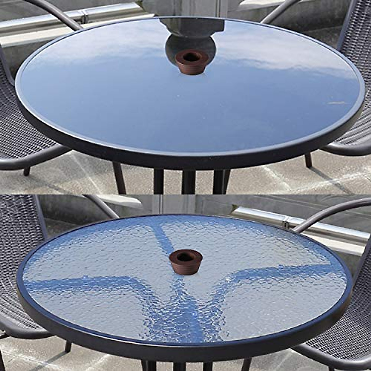 2 PCS Umbrella Cone Wedge and Table Umbrella Hole Ring and Cap Set for Outdoor Patio Umbrella, Umbrella Pole Diameter 1.5 Inch or Smaller (Brown Transparent)