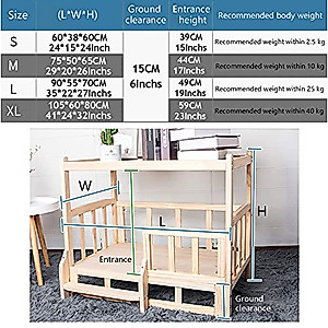 Bedside Table Elevated Dog Bed, with Bedding, All Solid Wood Frame, Off The Ground, Moisture-Proof, Removable Wooden Pet Bed,XL