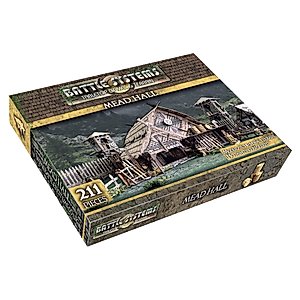Battle Systems Fantasy Terrain Mead Hall - 28-35mm DND D&D RPG Wargames Historical/Fantasy Card Scenery