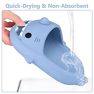 LAKIGE Kids Shark Cloud Slides | Toddler Boys Girls Shower Slippers | Youth Cute Cartoon Fish Flip Flops | Baby Beach Pool Home Sandals | Quick Dry Non-Slip