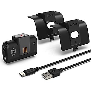 Nyko Power Kit for Xbox Series X, Xbox One and Xbox One Elite Controllers - Power Accessories: Rechargeable Battery Pack, 10 ft USB- C Cable and Replacement Battery Pack for Xbox 1 & Xbox Series X/S