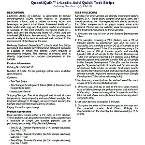QuantiQuik L-Lactic Acid Quick Test Strips (10 Strips)
