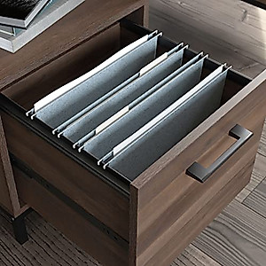 Sauder North Avenue Pedestal Home Office Desk, L: 41.97" x W: 18.50" x H: 28.15", Smoked Oak Finish